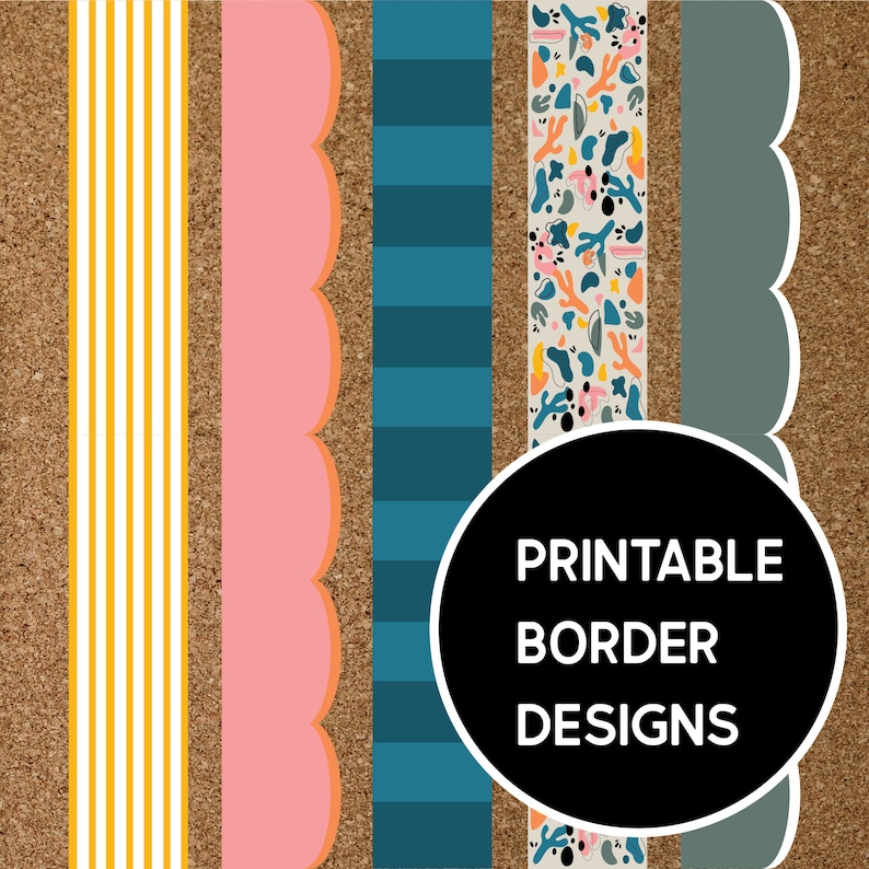 Retro Brights Bulletin Board Border Bundle Printable PDF - Etsy