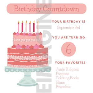 Printable Birthday Countdown Poster and Paper Chain | Birthday ...