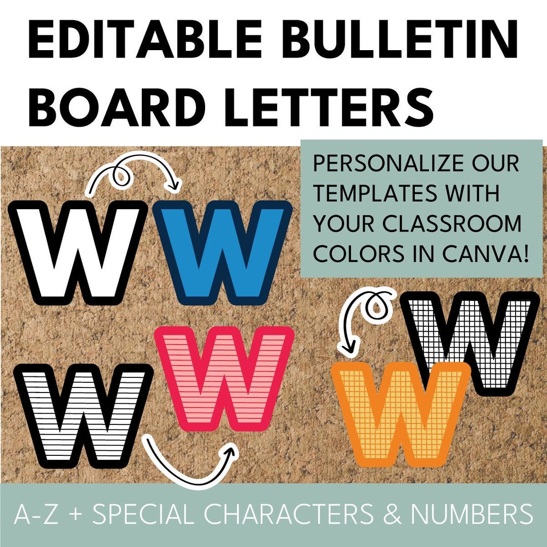 A-Z Bulletin Board Letters | Printable + Editable | Includes Special ...