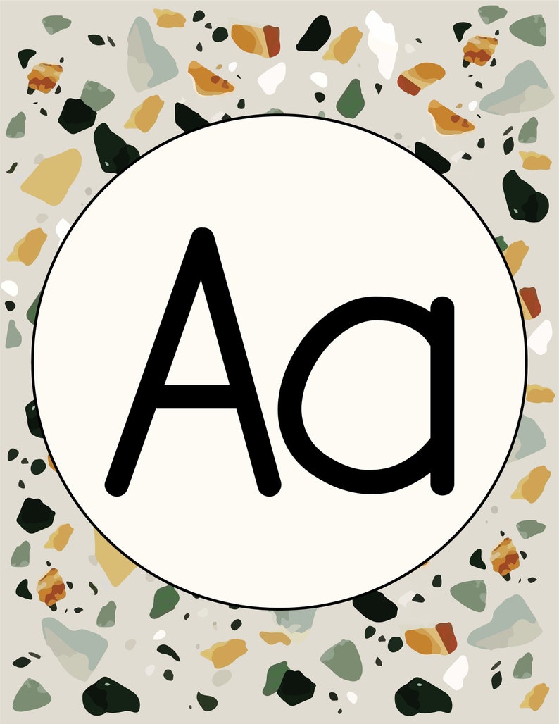 Modern Terrazzo Alphabet Posters | Printable PDF | Modern and Neutral ...