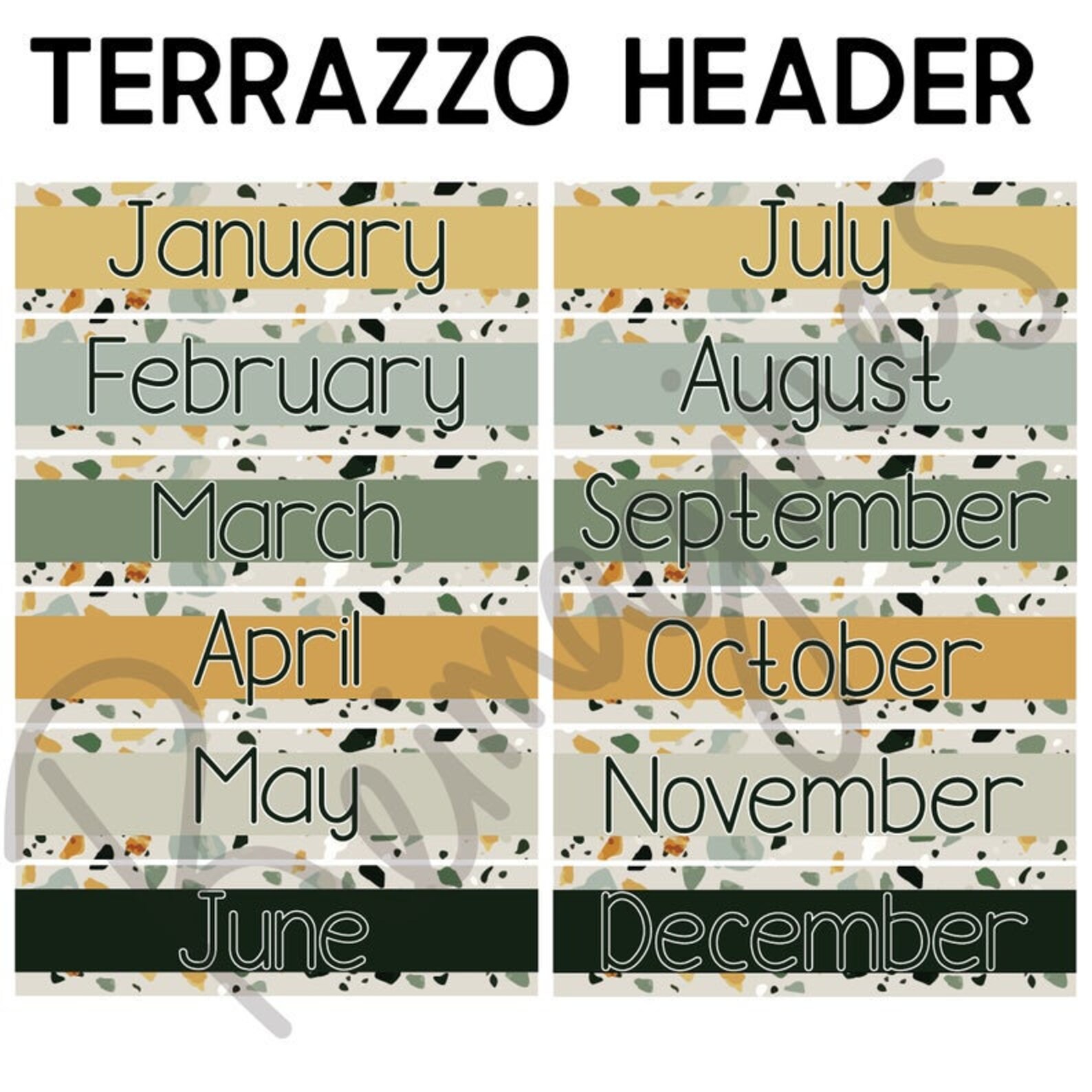 Modern Terrazzo Calendar Bulletin Board Bundle | Printable PDF | Modern ...