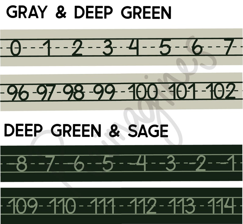 Modern Terrazzo Number Line | Numbers -20 Through 120 | Printable PDF ...