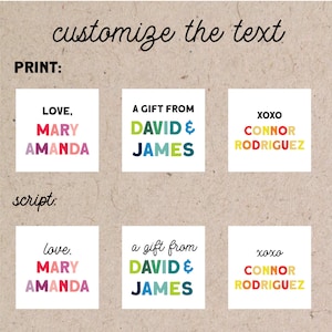 Personalized Square Gift Sticker | Custom Gift Labels | Colorful Gift ...