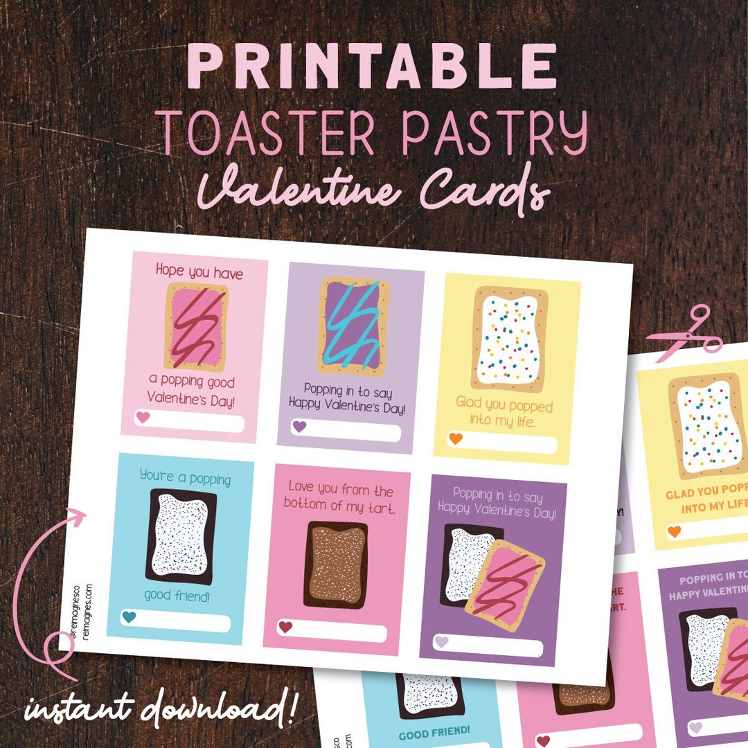 Printable Toaster Pastry Valentine | Classroom Valentines | School ...