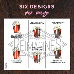 Printable Popcorn Valentine | Classroom Valentines | School Valentine ...