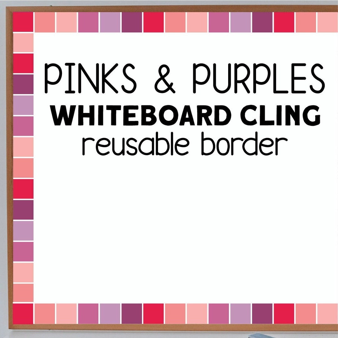 Pinks and Purples Whiteboard Cling Borders | Reusable Borders ...
