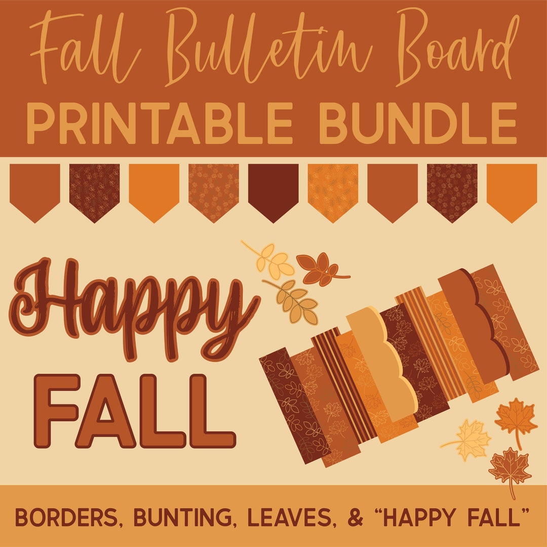 Happy Fall Bulletin Board Bundle | Printable PDF | Fall Classroom Décor ...