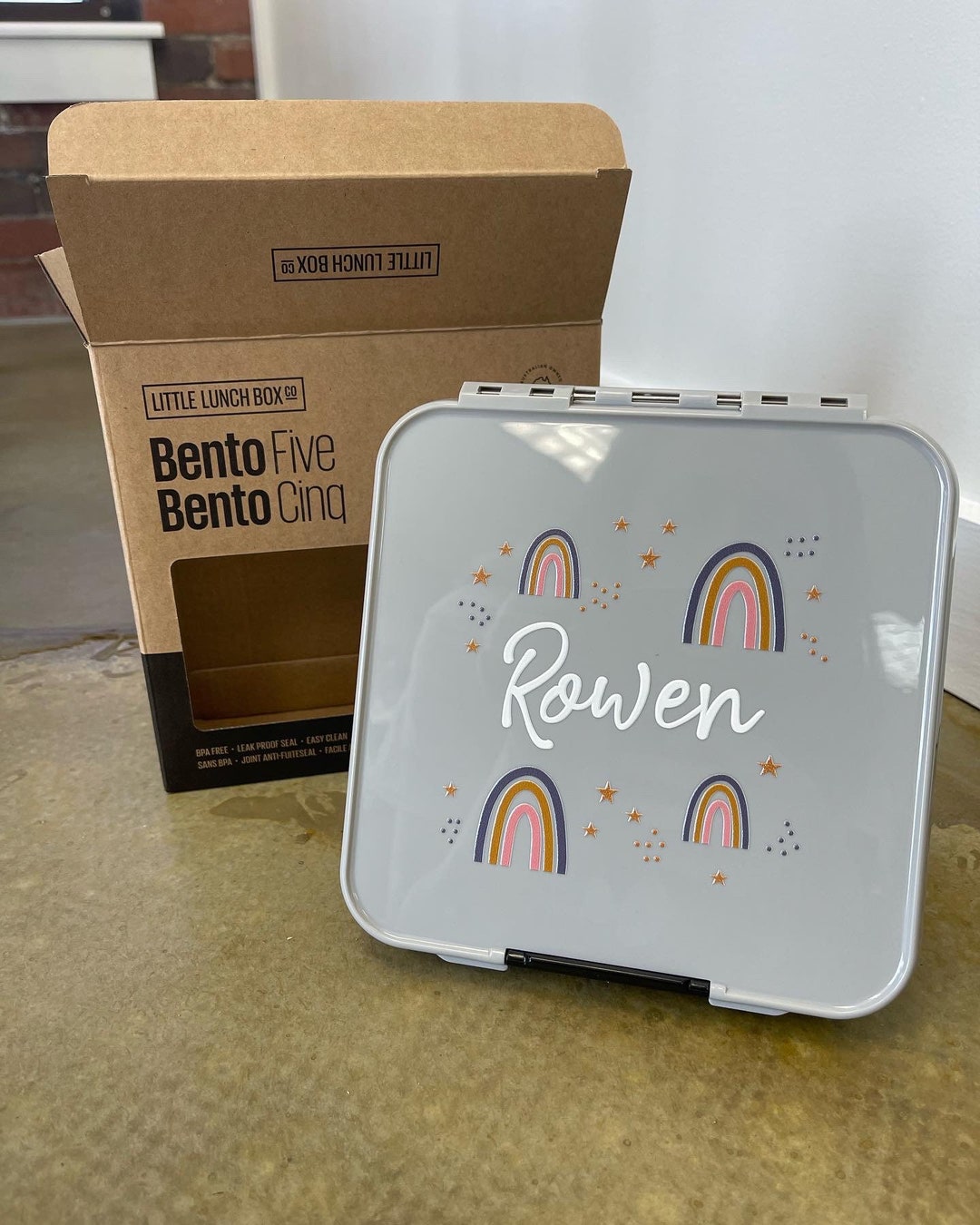 Custom Little Lunch Box Co Gray Bento Five | Custom Bento Box ...