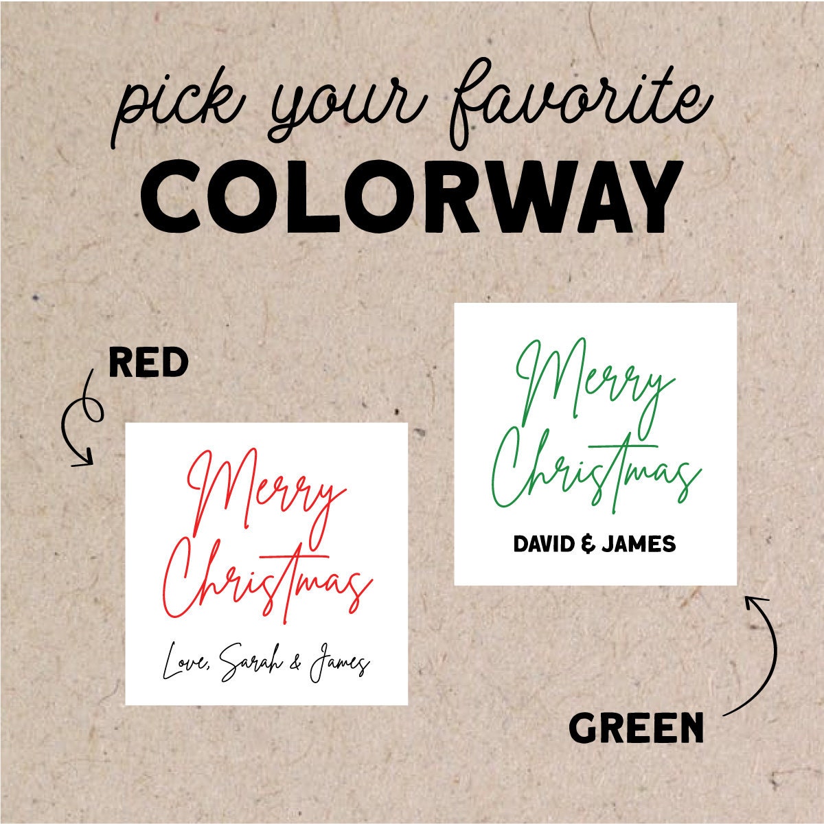 Personalized Merry Christmas Gift Sticker | Custom Merry Christmas Gift ...