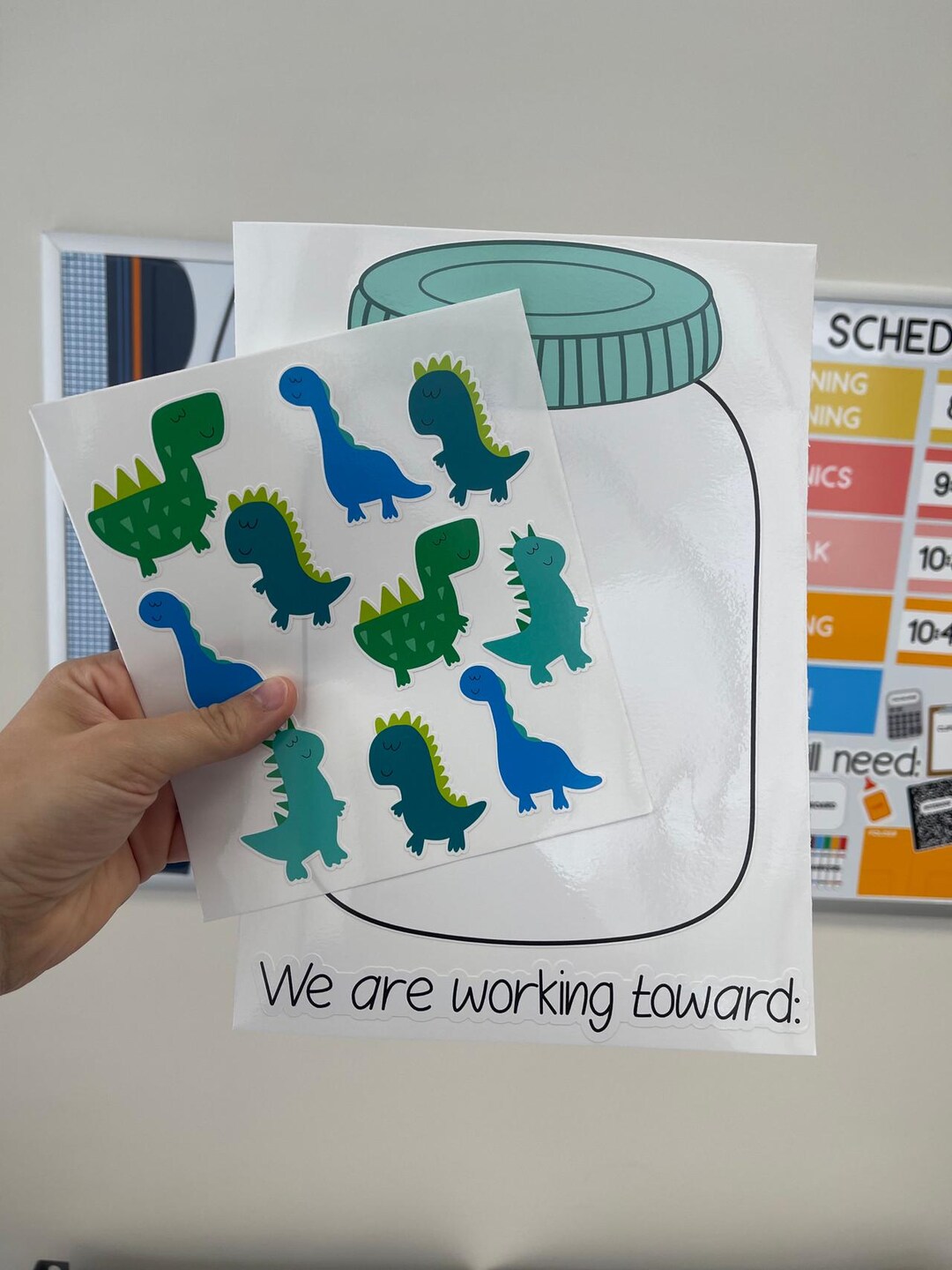 Dinosaur Classroom Reward System Cling for the Whiteboard | Dinosaur ...