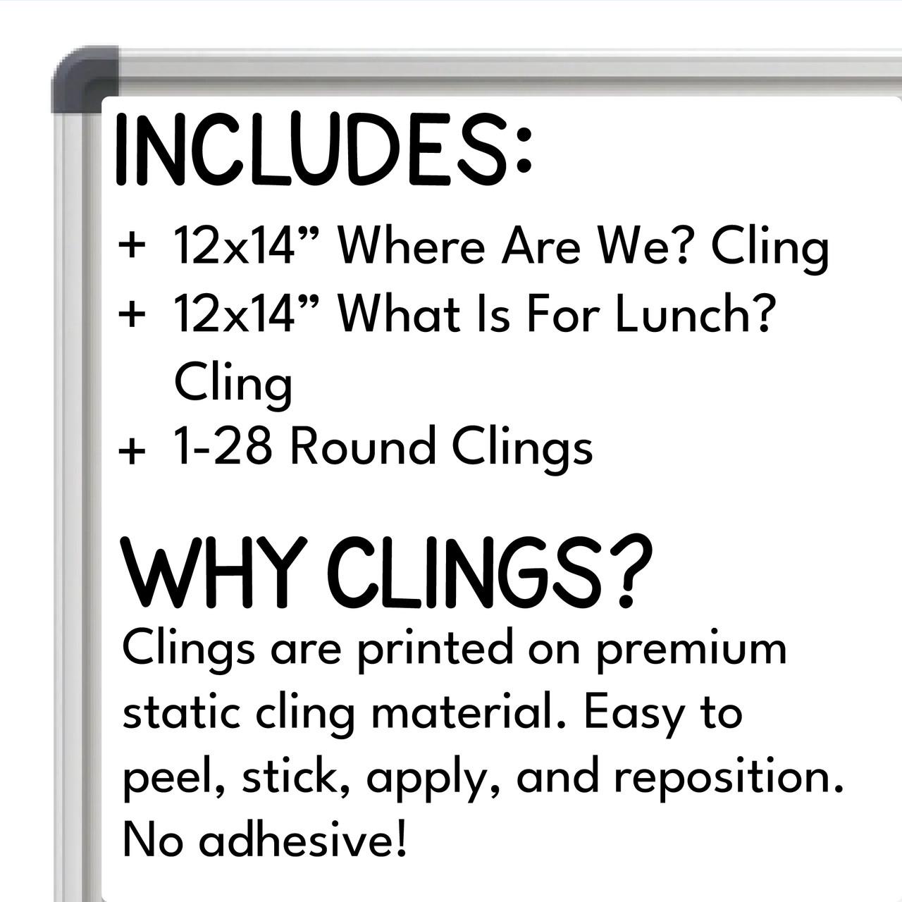 Location and Lunch Tracker Classroom Whiteboard Clings | Student Number ...