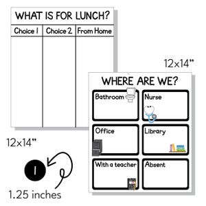 Location and Lunch Tracker Classroom Whiteboard Clings | Student Number ...