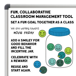 Smiley Incentive Jar Classroom Reward System Cling for the Whiteboard ...