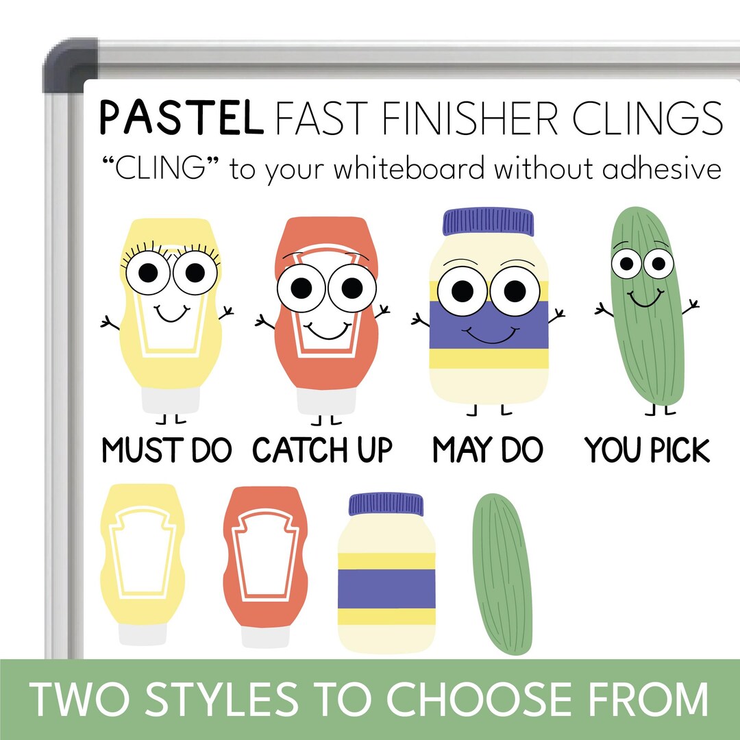 Pastel Fast Finisher Whiteboard Clings | Must Do, Catch Up, May Do ...
