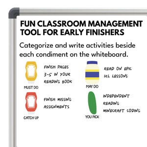 Fast Finisher Whiteboard Clings | Must Do, Catch Up, May Do, Pick One ...