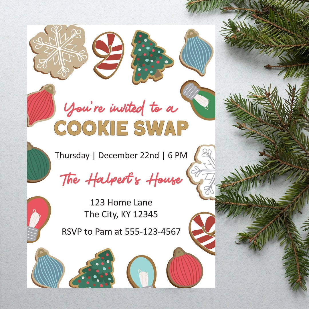 Christmas Cookie Swap Invitation | Cookie Exchange Party Invitation ...
