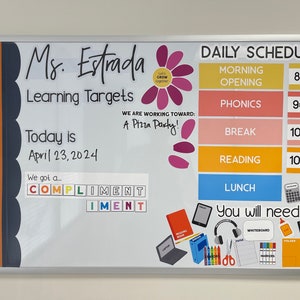 Class Schedule Whiteboard Clings | Daily Schedule Clings | Classroom ...