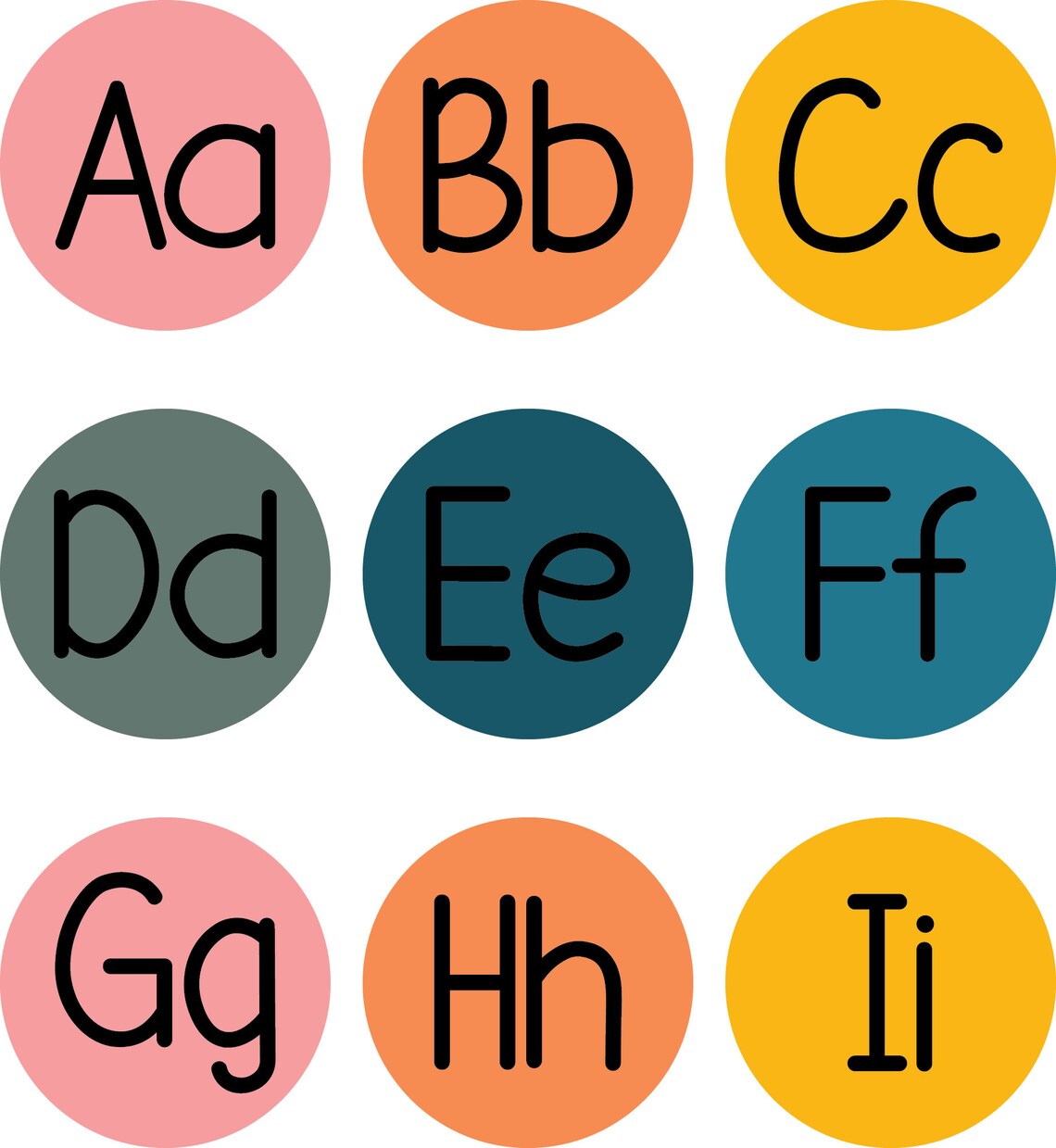 Retro Brights Word Wall Printable PDF Modern and Bright - Etsy