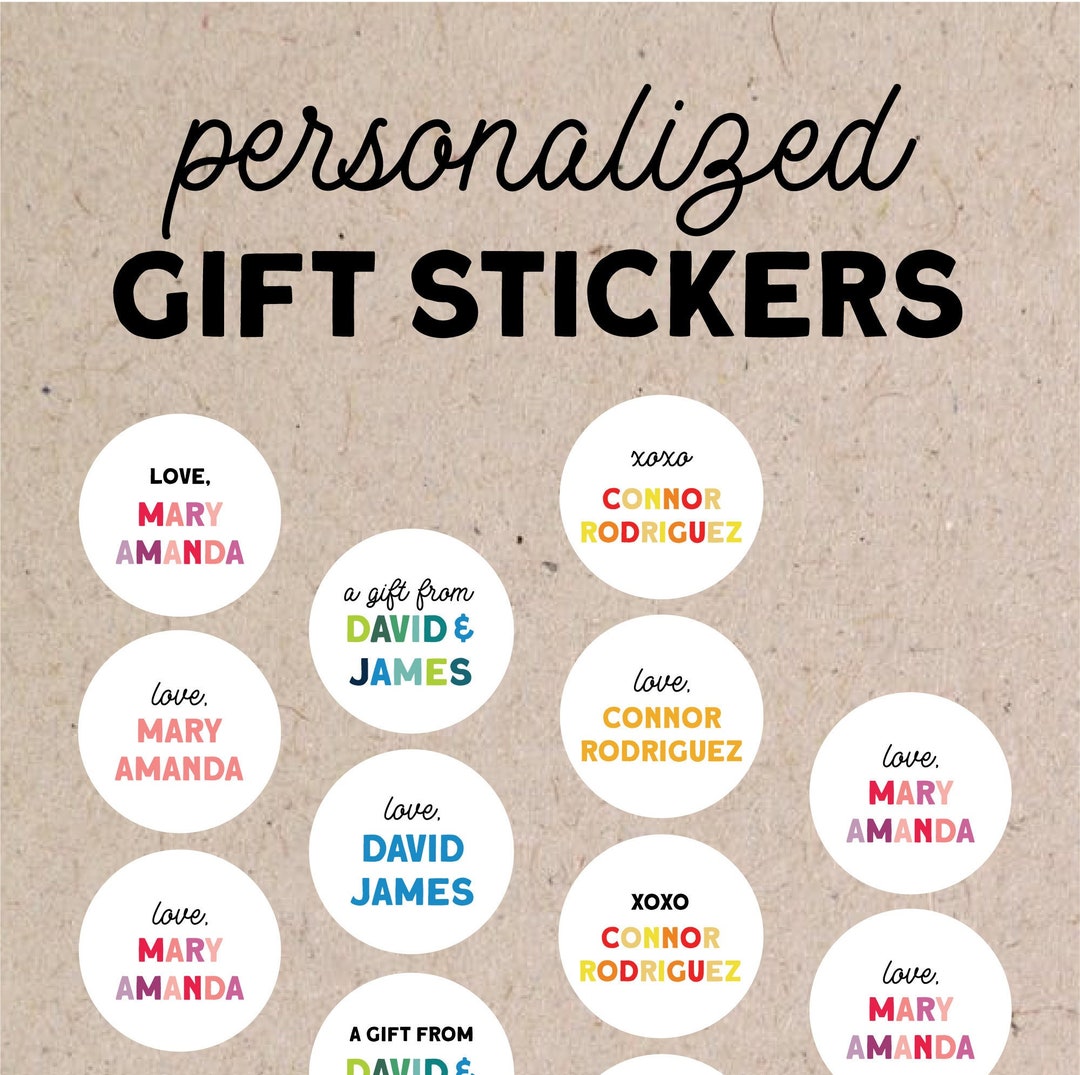Personalized Round Gift Sticker | Custom Gift Labels | Colorful Gift ...