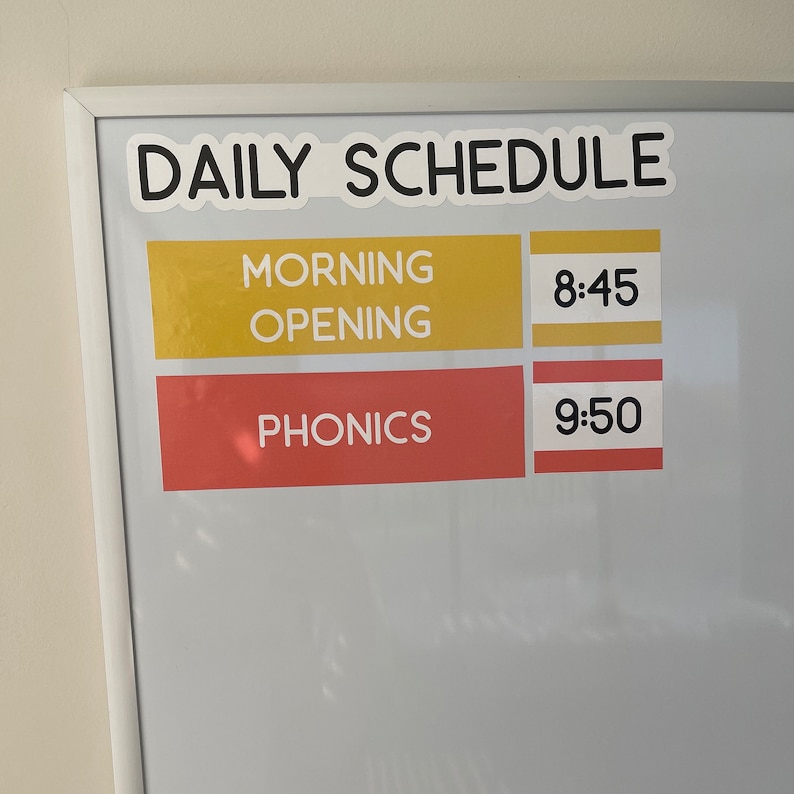 Class Schedule Whiteboard Clings | Daily Schedule Clings | Classroom ...