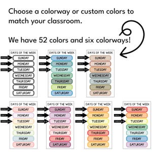 Days of the Week Whiteboard Clings + Arrows | Classroom Calendar Time ...