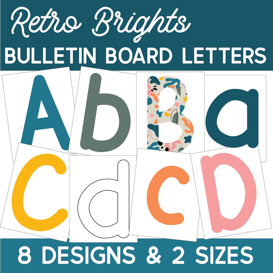 Retro Brights Bulletin Board Letter Bundle | Printable PDF | Modern ...