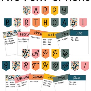 Retro Brights Editable Birthday Display | Classroom Monthly Birthday ...