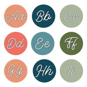 Tropical Botanical Alphabet Posters - Cursive | Printable PDF | Modern ...