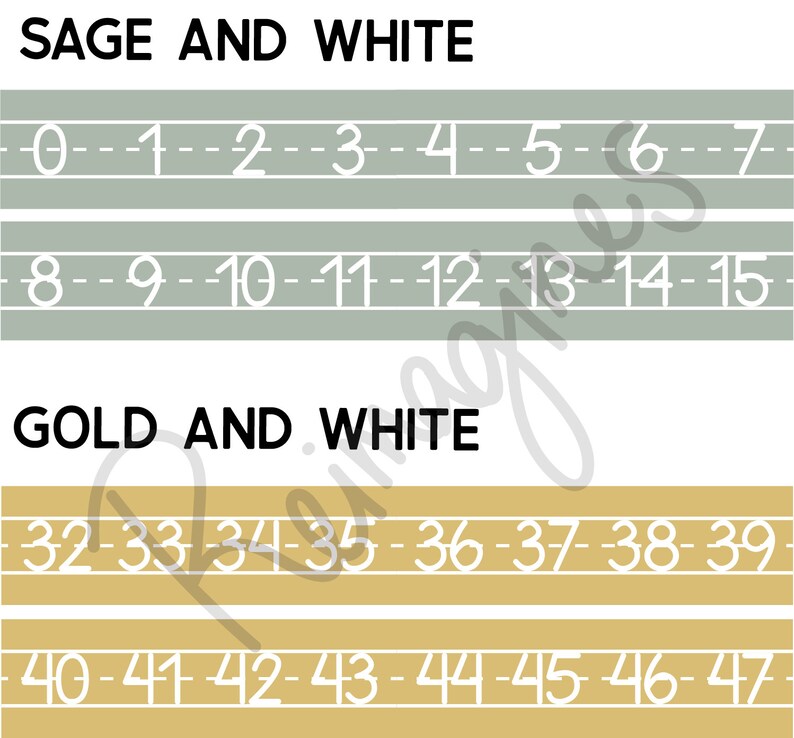 Modern Terrazzo Number Line | Numbers -20 Through 120 | Printable PDF ...