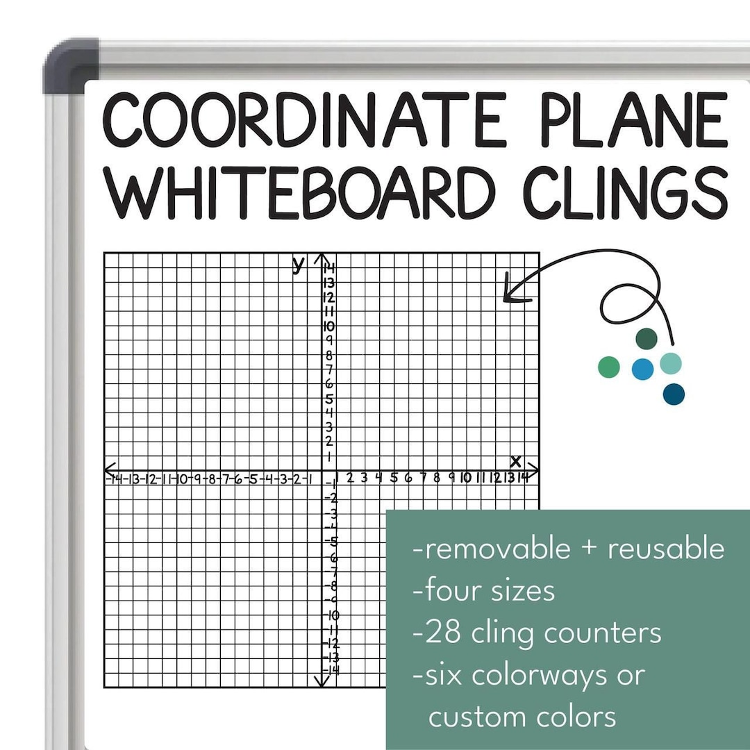 Coordinate Plane Whiteboard Cling Set | 20 Cling Counters | Math ...