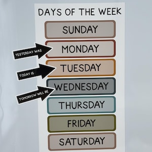 Days of the Week Whiteboard Clings + Arrows | Classroom Calendar Time ...