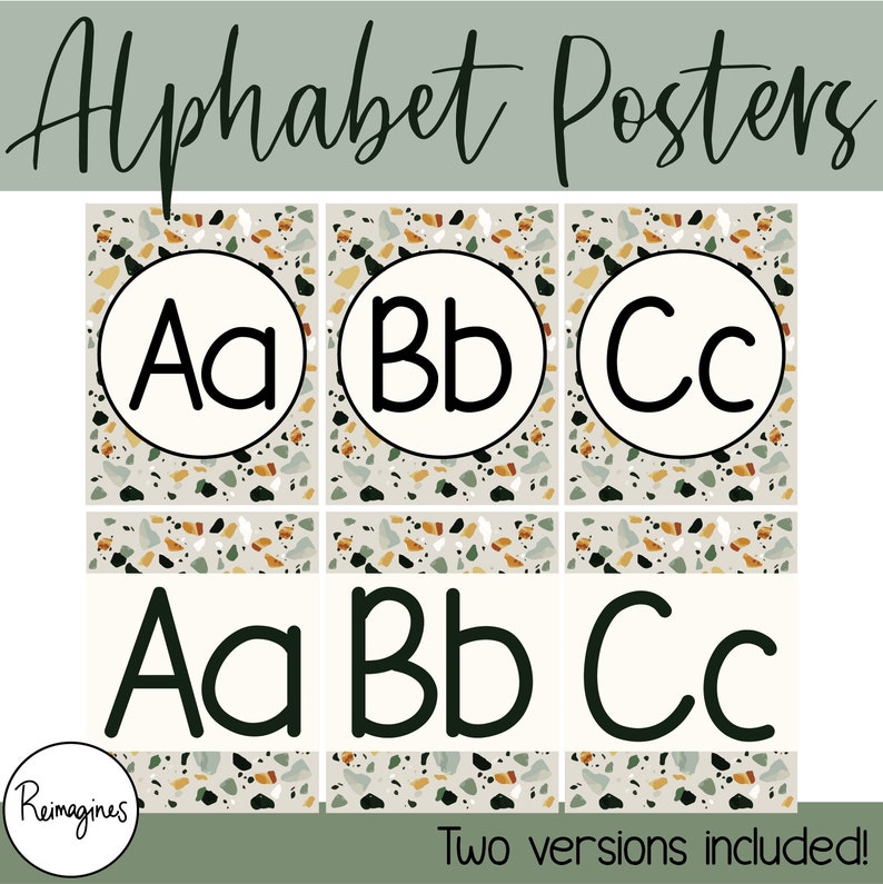 Modern Terrazzo Alphabet Posters | Printable PDF | Modern and Neutral ...