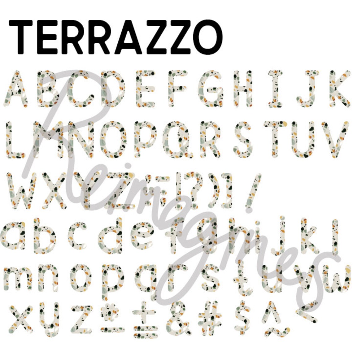 Modern Terrazzo Bulletin Board Letters and Borders Bundle | Etsy