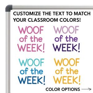 Woof of the Week Whiteboard Clings | Classroom Ideas for Dog Lovers ...