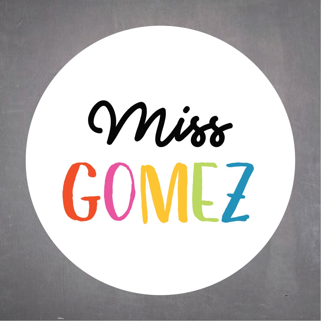 White Round Removable Vinyl Teacher Name Sign Teacher Door Sign Teacher ...