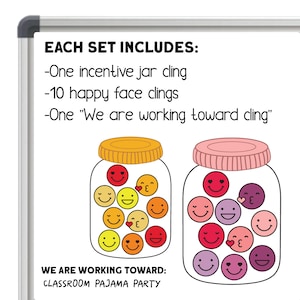 Smiley Incentive Jar Classroom Reward System Cling for the Whiteboard ...