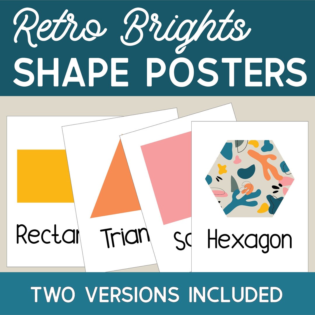 Retro Brights Shape Posters | Printable PDF | Modern and Stylish ...