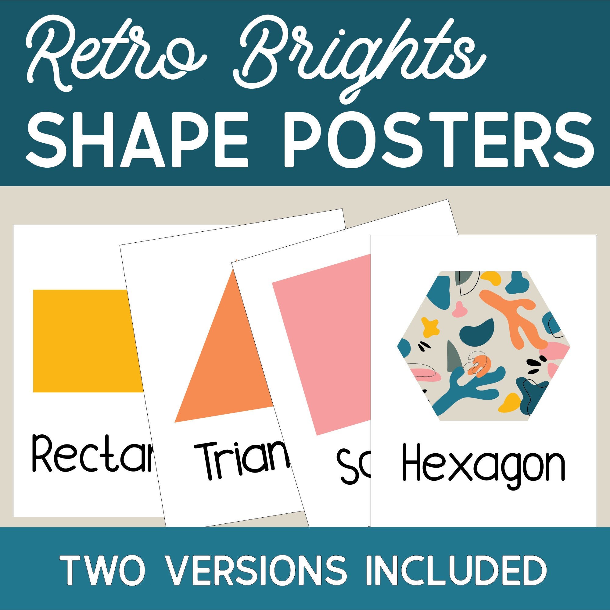 Retro Brights Shape Posters | Printable PDF | Modern and Stylish ...