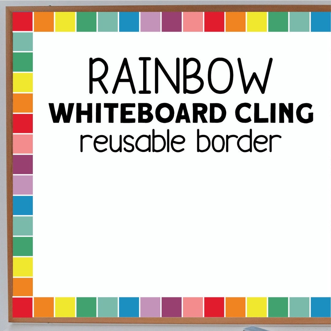 Rainbow Whiteboard Cling Borders | Reusable Borders | Colorful Rainbow ...