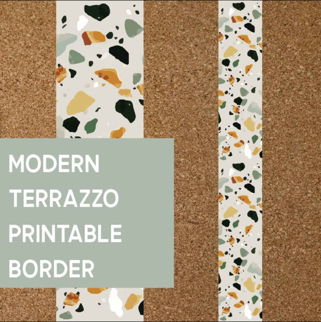 Modern Terrazzo Bulletin Board Border | Printable PDF | Modern and ...