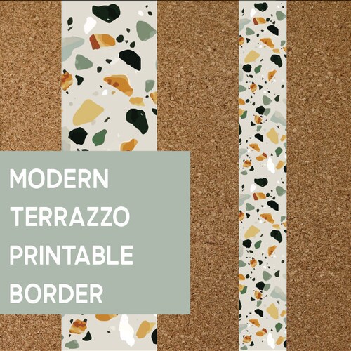 Modern Terrazzo Bulletin Board Border Printable PDF Modern - Etsy