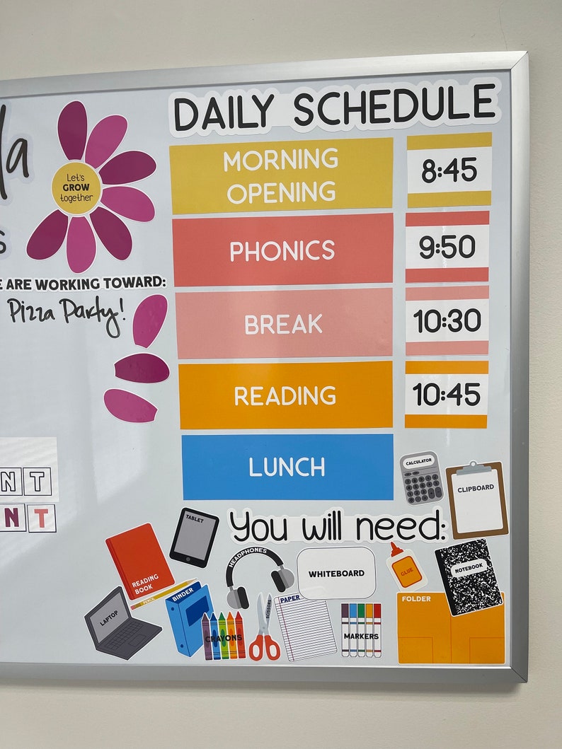 Class Schedule Whiteboard Clings | Daily Schedule Clings | Classroom ...