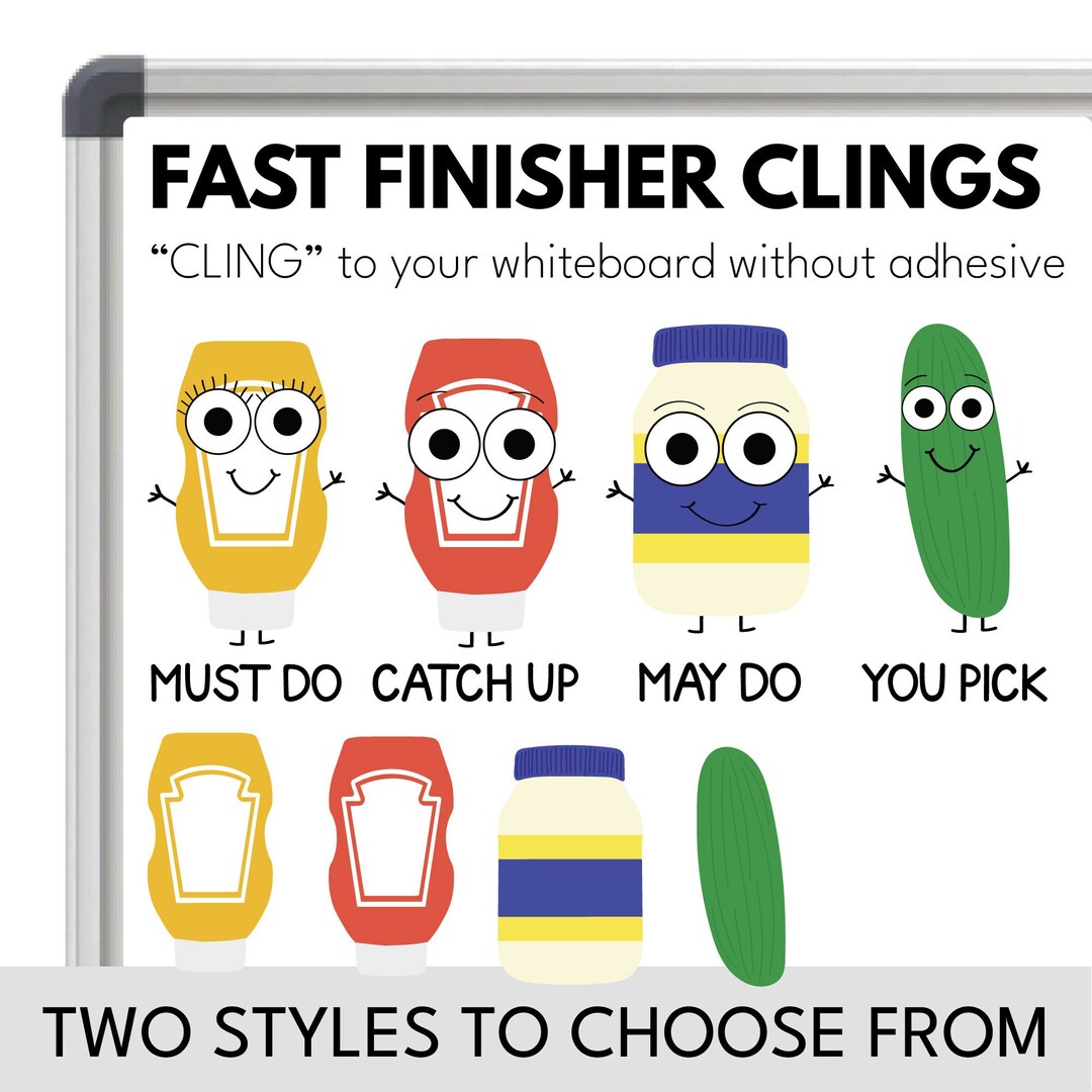 Fast Finisher Whiteboard Clings | Must Do, Catch Up, May Do, Pick One ...