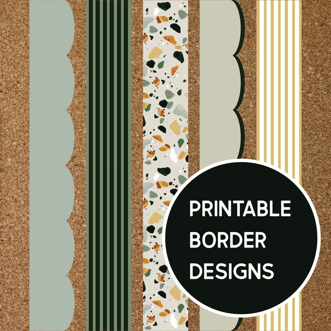 Modern Terrazzo Bulletin Board Letters and Borders Bundle | Printable ...