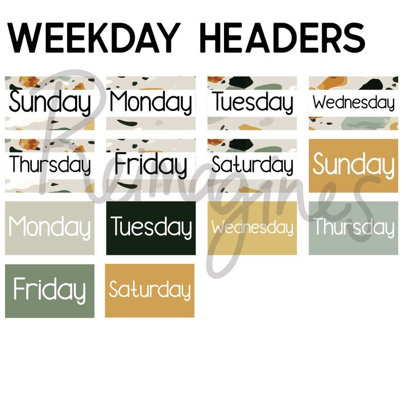 Modern Terrazzo Calendar Bulletin Board Bundle | Printable PDF | Modern ...