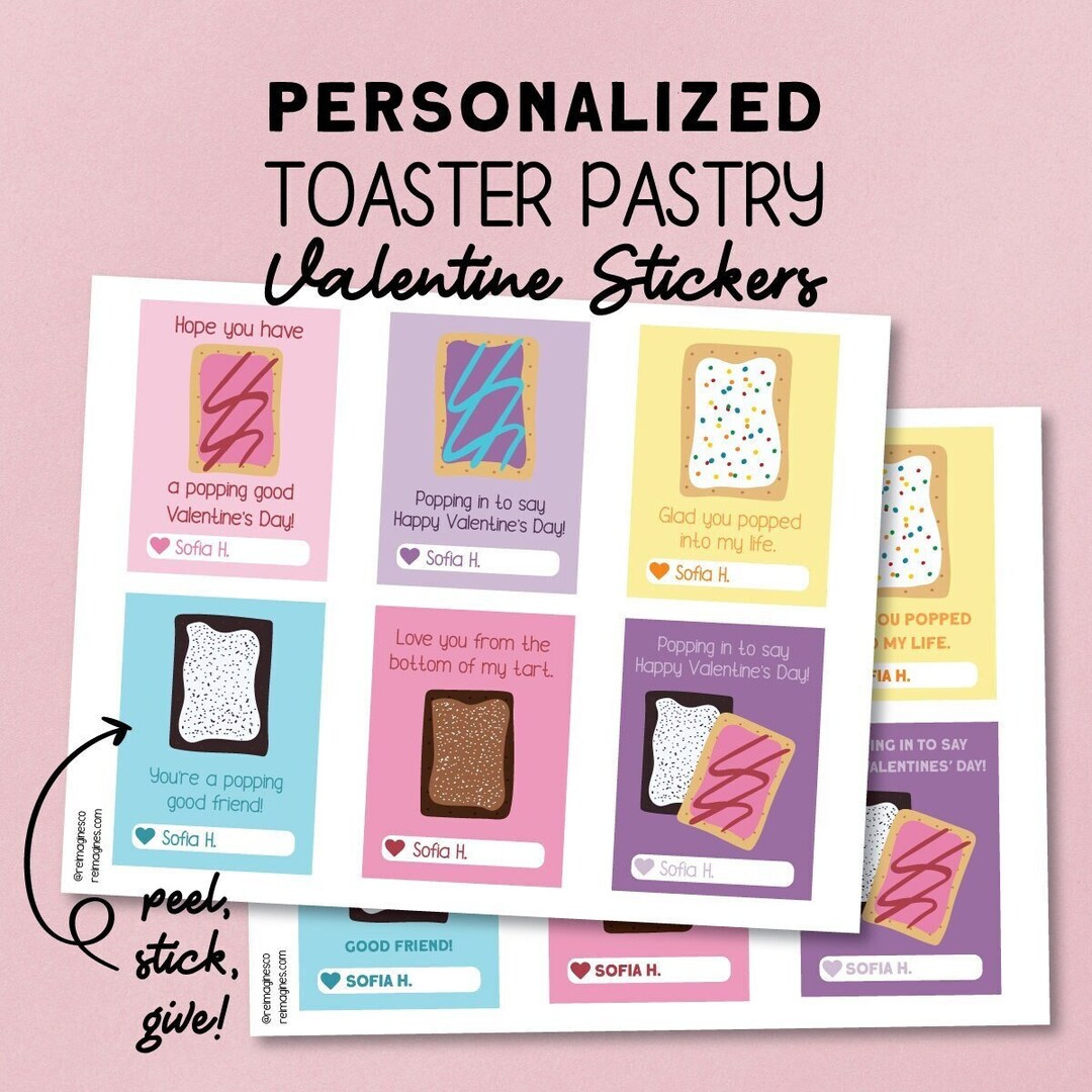 Toaster Pastry Valentine | Classroom Valentine Sticker | School ...