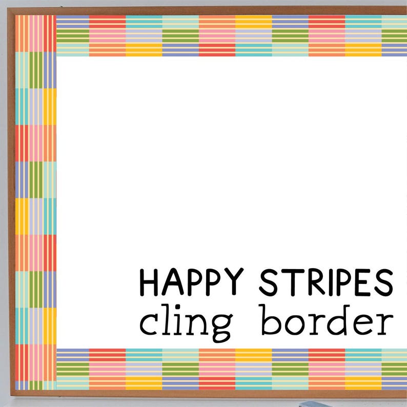 Bright Minds Whiteboard Cling Borders – Reusable Straight Borders ...