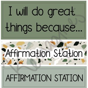 Modern Terrazzo Editable Affirmation Station | Affirmation Mirror ...