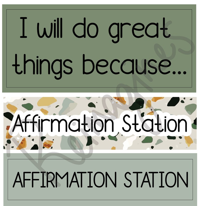 Modern Terrazzo Editable Affirmation Station Affirmation | Etsy