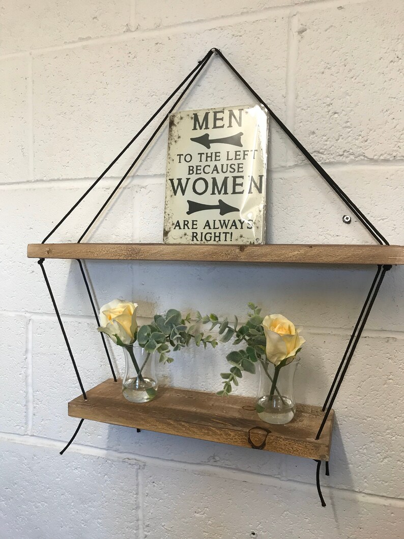Rustic Hanging Shelf - Etsy